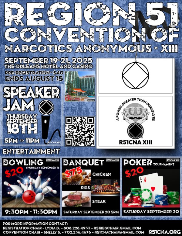 REGION 51 CONVENTION OF NARCOTICS ANONYMOUS – XIII – August 22-24, 2025