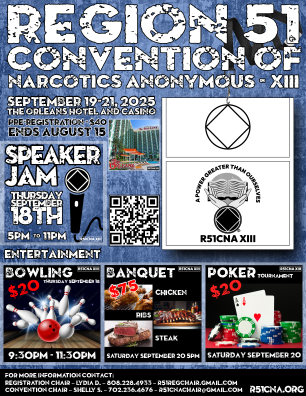 REGION 51 CONVENTION OF NARCOTICS ANONYMOUS – XIII – August 22-24, 2025
