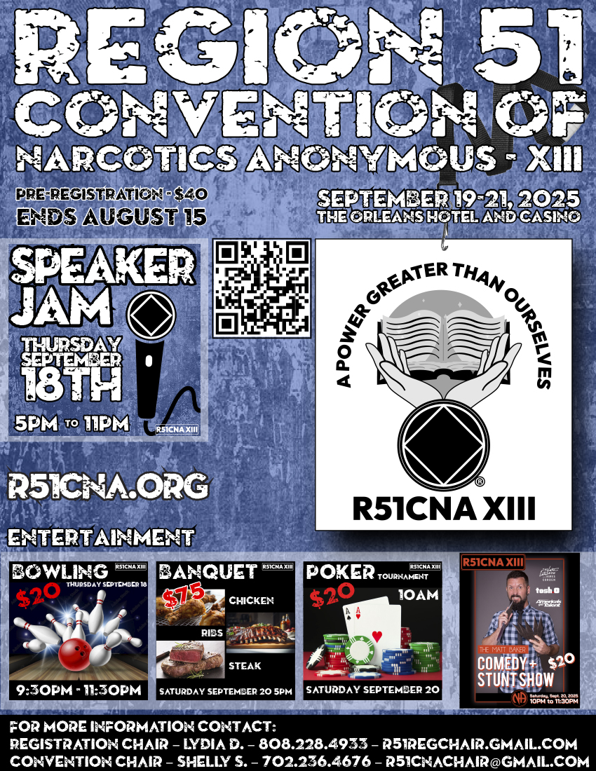REGION 51 CONVENTION OF NARCOTICS ANONYMOUS – XIII – September 19-21, 2025