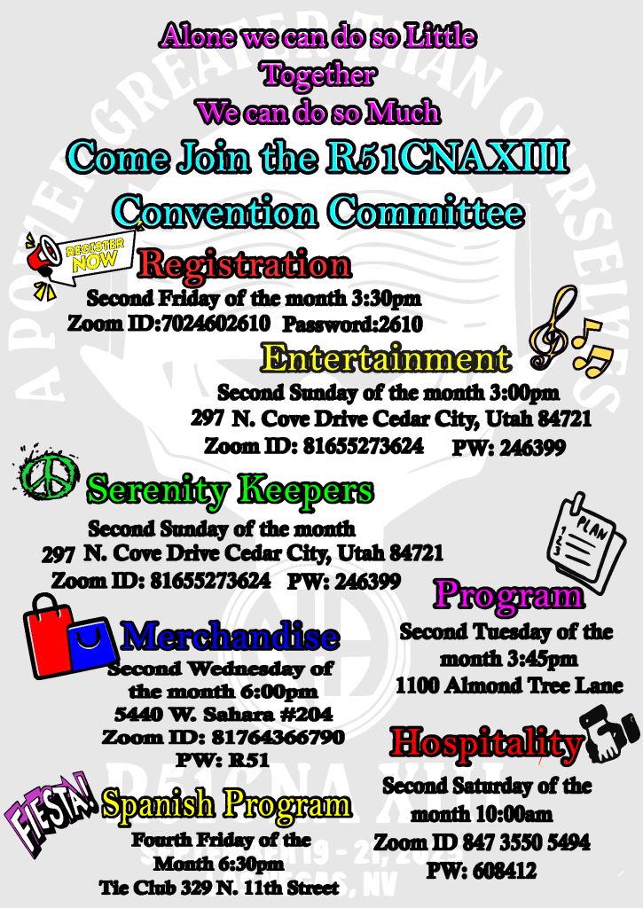 REGION 51 CONVENTION OF NARCOTICS ANONYMOUS – XIII – September 19-21, 2025